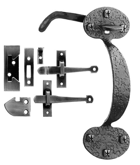 Rough Bean Thumb Latch Set - Matte Black Finish - Sold as Set - Wild West Hardware
