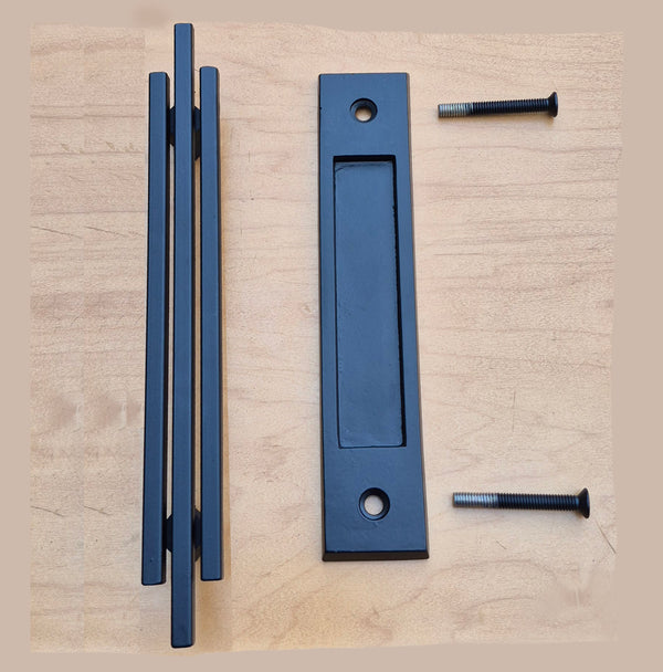 Modern Barn Door Handle – Contemporary 3-Bar Door Pull with Finger Pul ...
