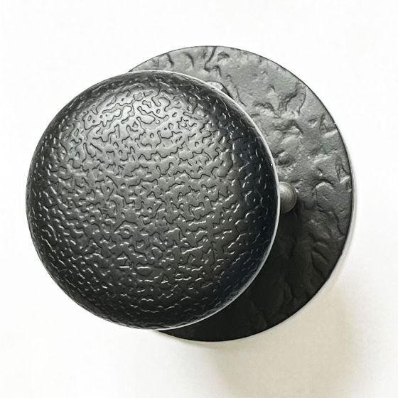 Double Knob Privacy Set - 2-3/4" Inch Backset - Round Rose - Matte Bla ...