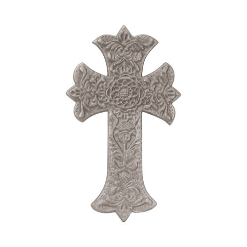 Medieval Cross - Cast Iron - 6-1/2" Inch W x 11" Inch H - Multiple Fin ...