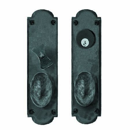 Oregon Mortise Lock Entrance Set - Double Knob - Iron - Matte Black Fi ...