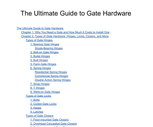 Ultimate Guide to Gate Hardware - eBook - Wild West Hardware