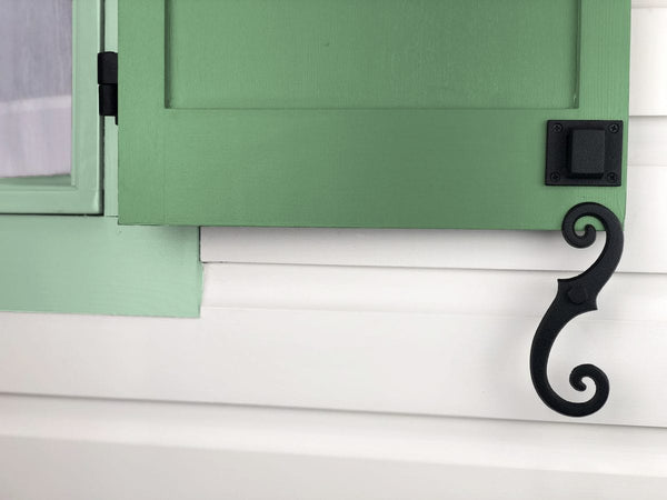 Shutter Dogs / Tiebacks - Beveled Scroll with Lag - 6-3/4" Inch - Cast ...