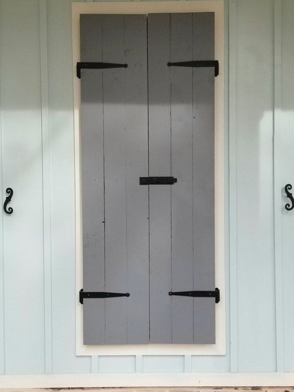 Shutter Dogs / Tiebacks - Steel Scroll with Lag - 6-3/4" Inch - Black ...